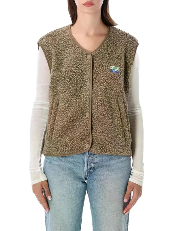 American Vintage Fleece Gilet - Brown