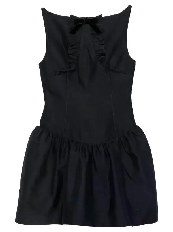 SHUSHU/TONG Ruffled Bow-detail Mini Dress - Blue