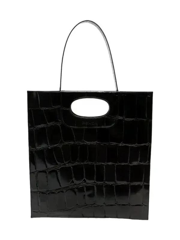 GHERARDINI Croc-effect Tote Bag - Black