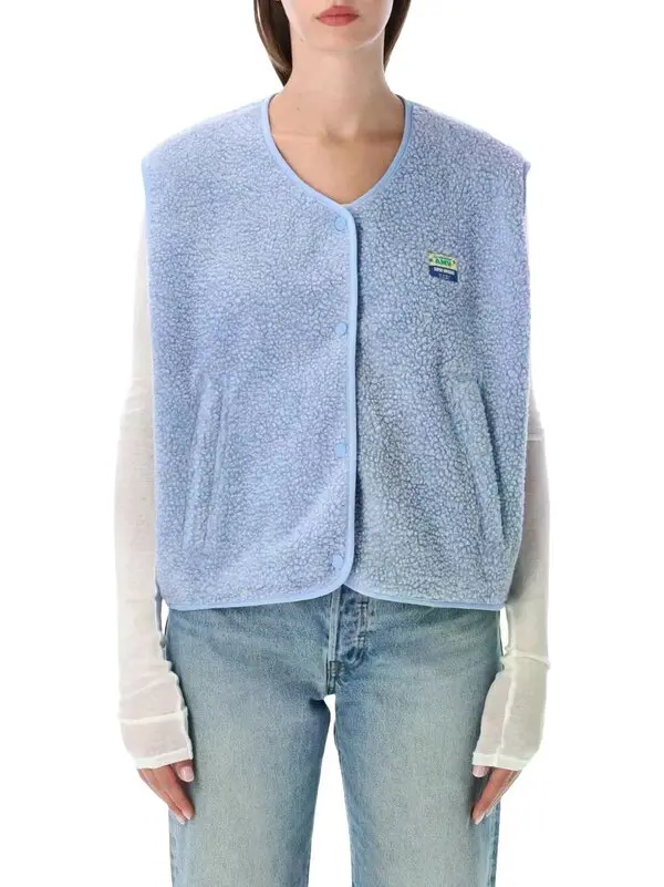American Vintage Hoktown Fleece Gilet - Blue