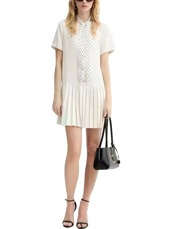 SILVIAN HEACH Scarf-detail Pleated Dress - Neutrals