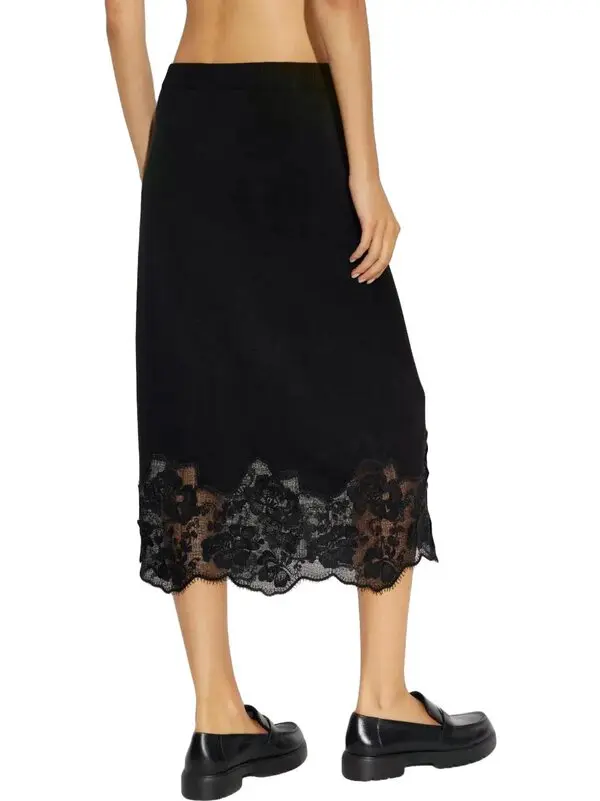 Fabiana Filippi Lace-trim Midi Skirt - Black