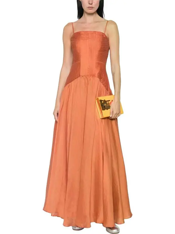 Aje Contour Pleated Gown - Orange