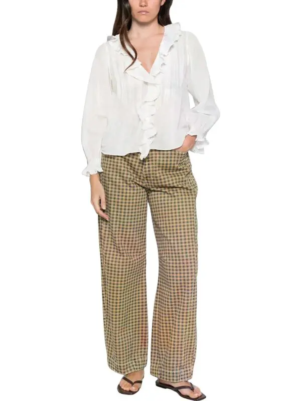 DÔEN Hardy Ruffled Pin-tucked Top - Neutrals