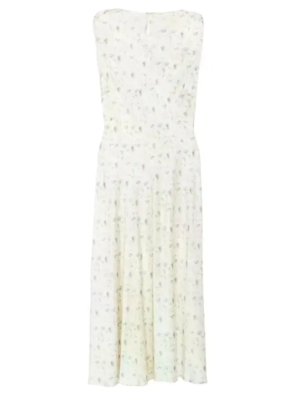 DÔEN Adelana Floral-print Midi Dress - Neutrals