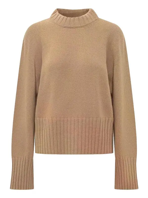 LANEUS Ribbed-trim Boxy-fit Sweater - Brown