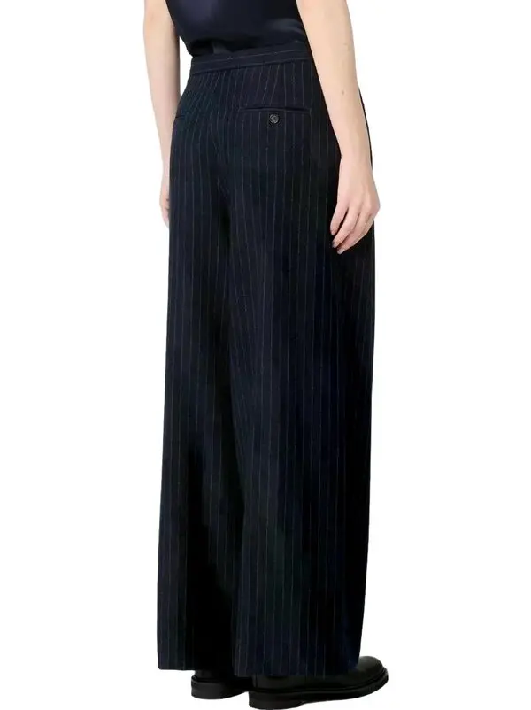 Max Mara Pinstriped Pleated Trousers - Blue