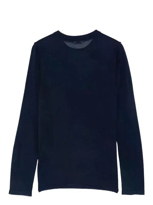 Aspesi Contrast-stitch Long-sleeve Sweater - Blue