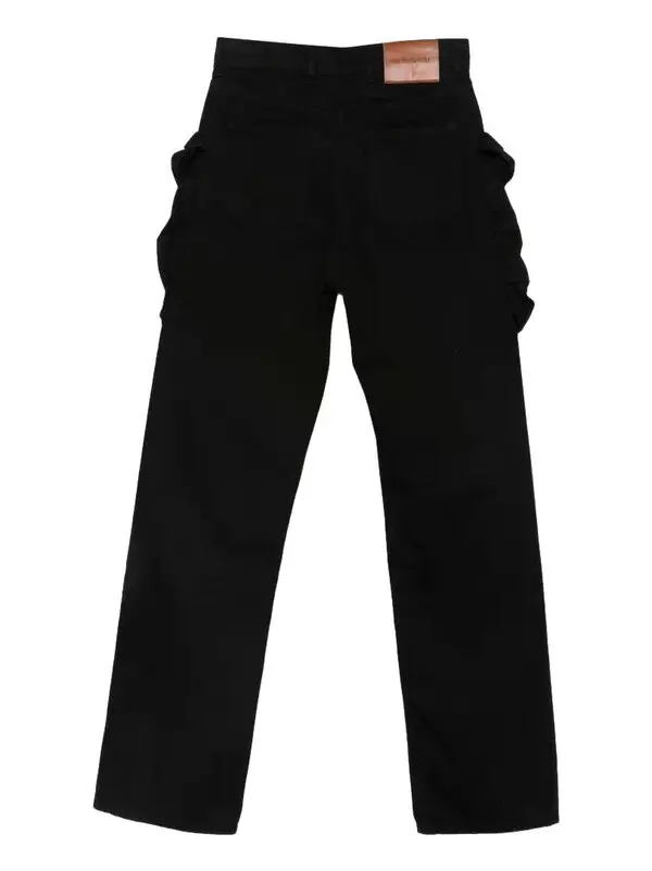 Viktor & Rolf Pleated-pocket Straight-leg Jeans - Black