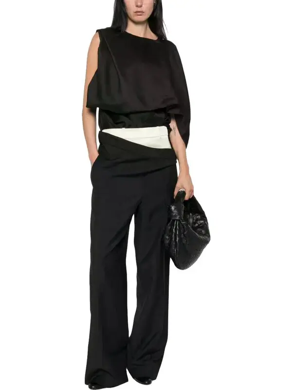 RÓHE Double-waistband Wide-leg Trousers - Black
