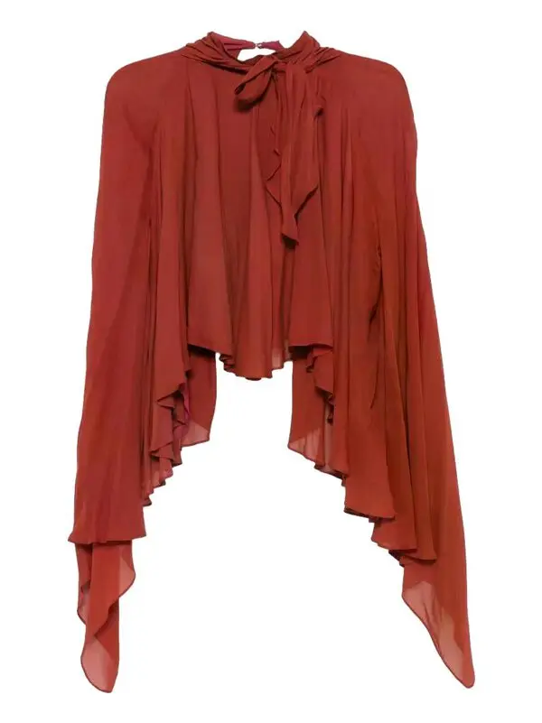 DE LA VALI Mia Draped Pleated Top - Red
