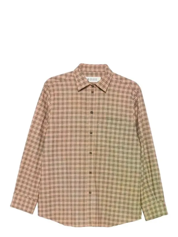 RÓHE Check-print Classic Fit Shirt - Brown