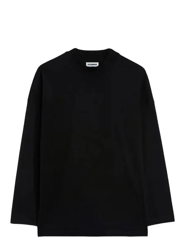 JIL SANDER Cotton Mock-neck T-shirt - Black