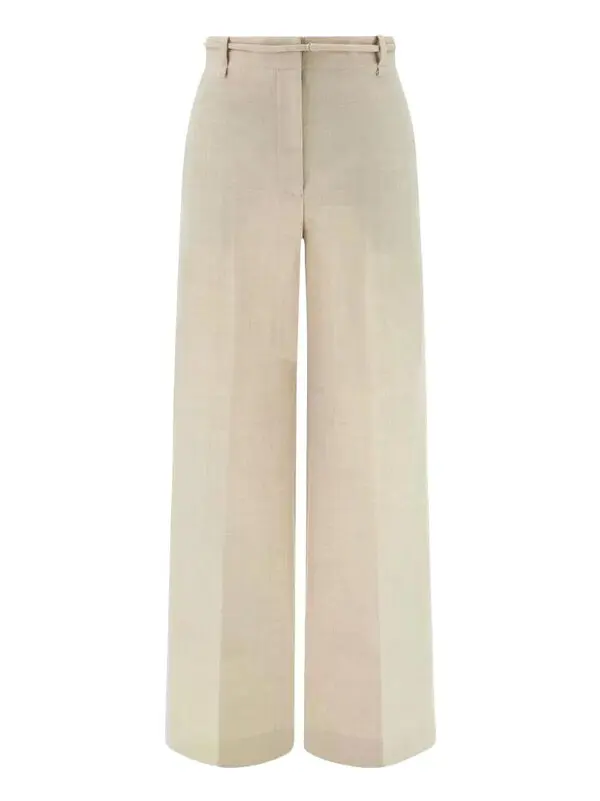 Paul & Shark Wool Twill Palazzo Pants - Neutrals