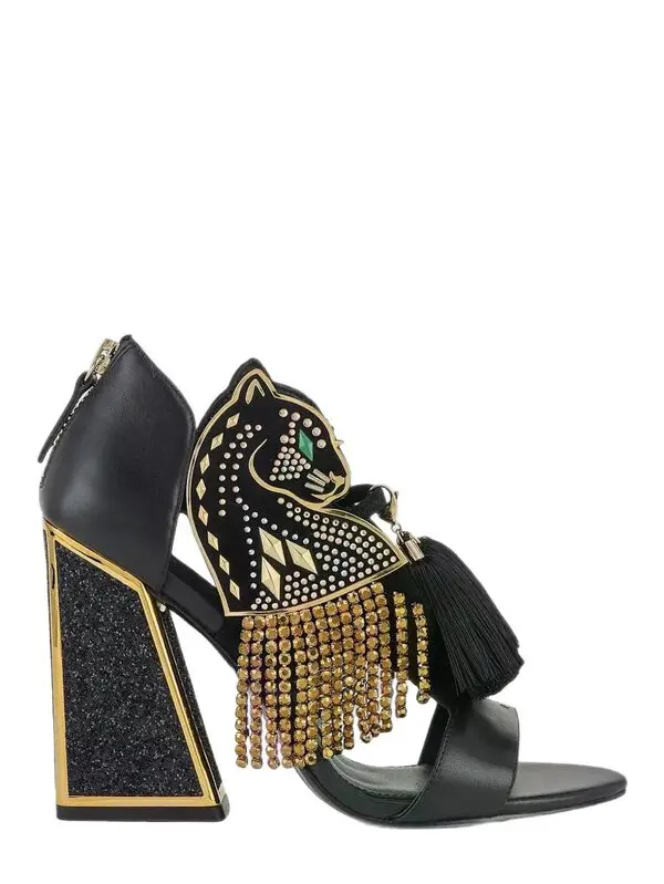KAT MACONIE Aya Panther Panther-motif Sandals - Black