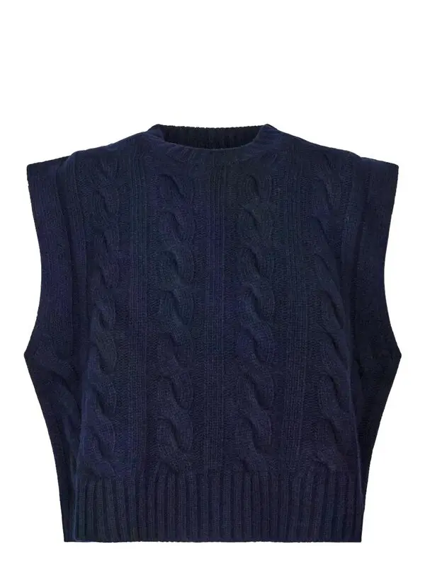 Max Mara Cable-knit Wool Sweater Vest - Blue