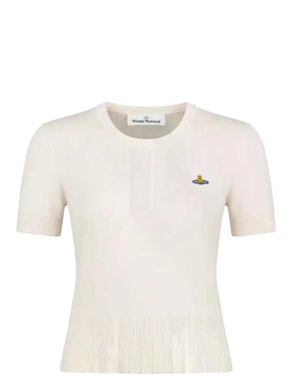 VIVIENNE WESTWOOD Bea Orb-embroidered T-shirt - Neutrals