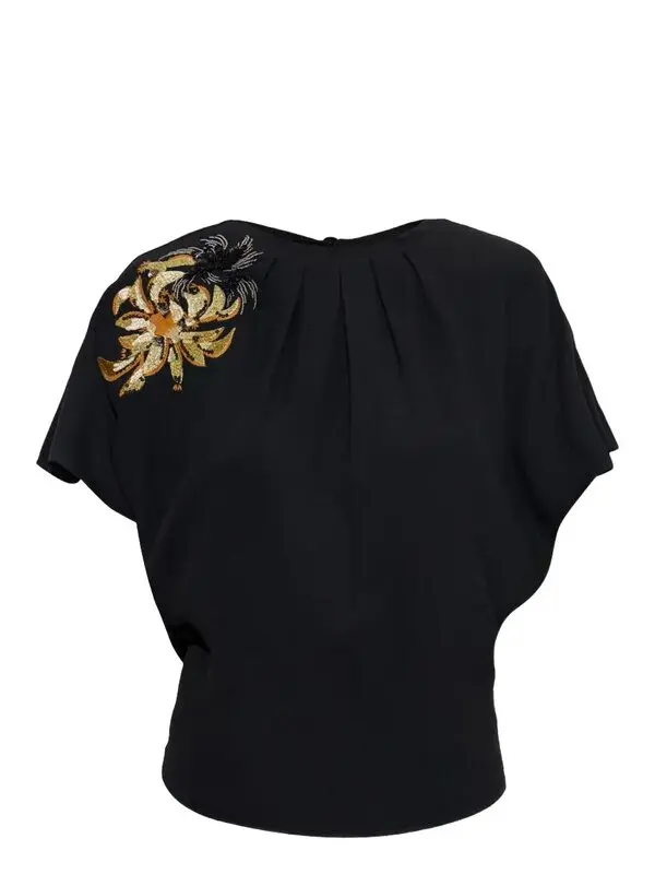 Isabel Marant Étoile Sakine Embroidered Sequin Top - Black