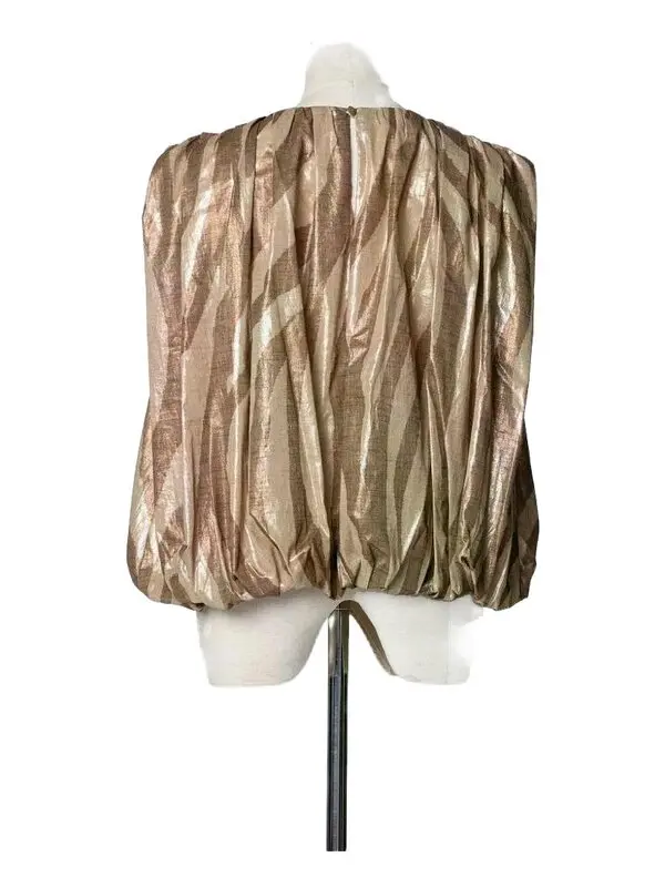 MULLER OF YOSHIOKUBO Dune Metallic-print Balloon Top - Brown