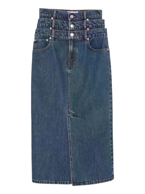 Viktor & Rolf Triple-layer Denim Maxi Skirt - Blue