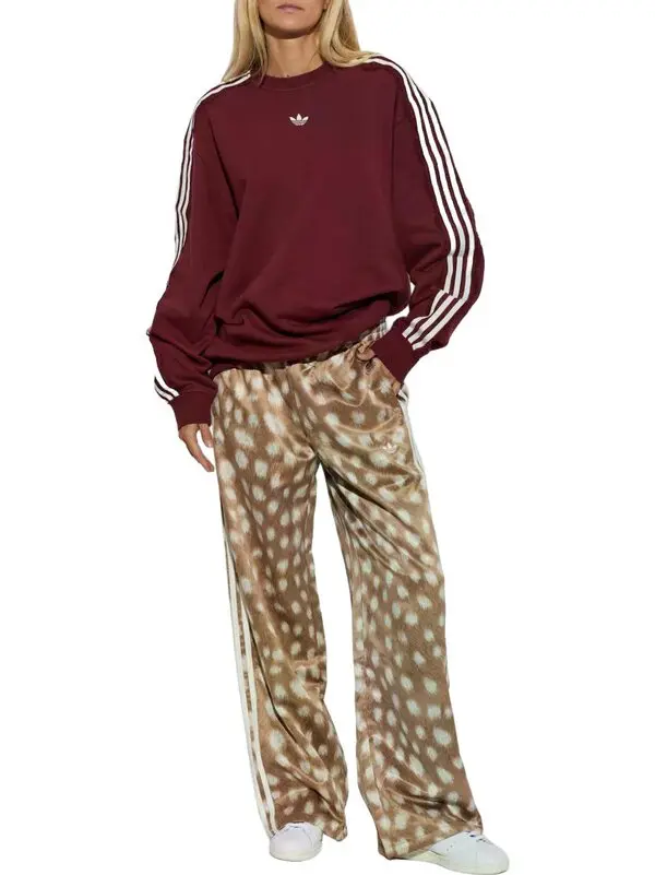 Adidas Lace 3-stripes Crew Sweatshirt - Red