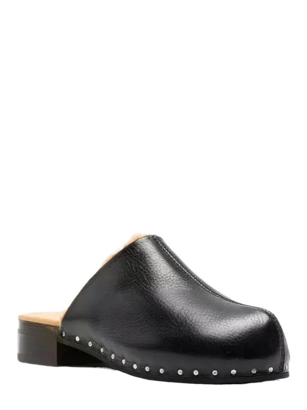 Our Legacy Naoto Shearling-lined Leather Clogs - Black