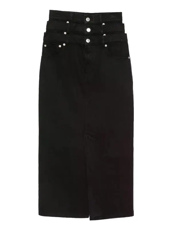 Viktor & Rolf Triple-layer Denim Maxi Skirt - Black