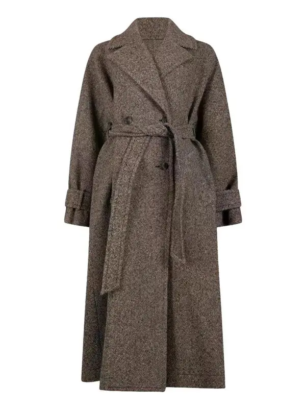 Max Mara Double-breasted Belted Coat - Brown
