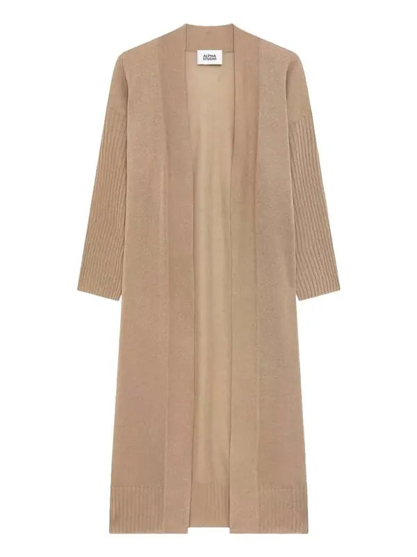 Alpha Studio Ribbed-knit Long-sleeve Cardigan - Neutrals