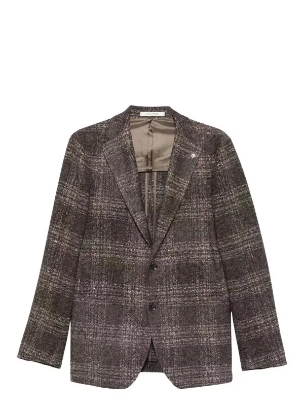 Tagliatore Check-pattern Single-breasted Blazer - Brown