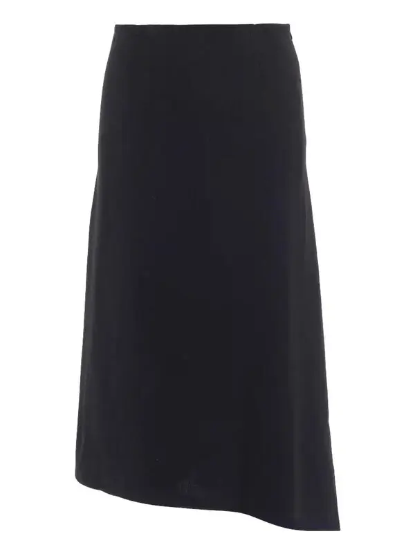NICCOLO PASQUALETTI Asymmetric Ruffled Midi Skirt - Black