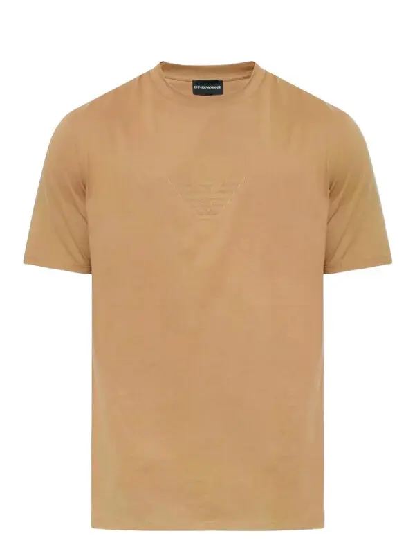 Emporio Armani T-shirt Essential Slim-fit In Pima Cotton Jersey - Neutrals