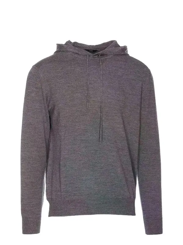 HOSIO Drawstring Knit Hoodie - Grey