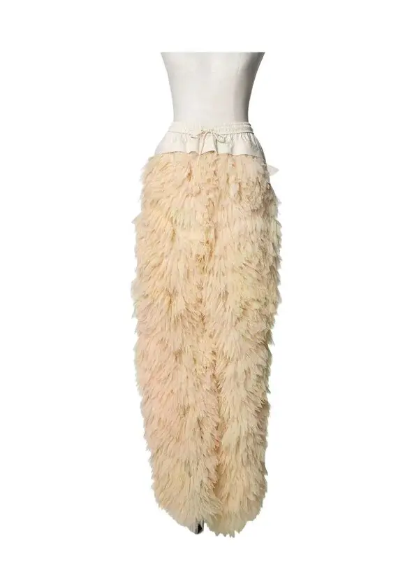 MULLER OF YOSHIOKUBO Canopy Tulle Straight Trousers - Neutrals