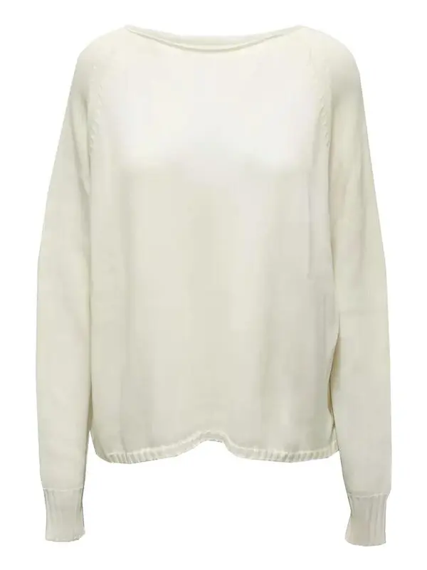 MA'RY'YA Raglan-sleeve Boat-neck Sweater - White