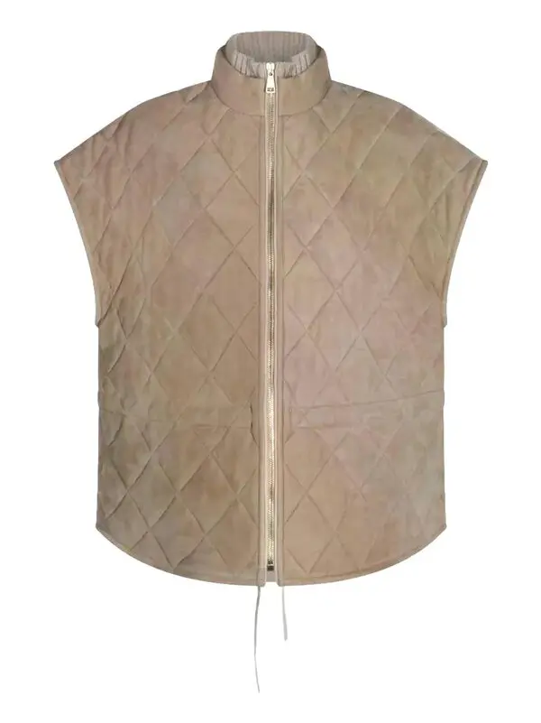 Fabiana Filippi Quilted Leather Gilet - Neutrals