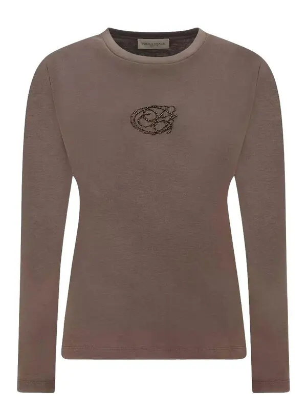 Paul & Shark Beaded-logo Cotton T-shirt - Brown