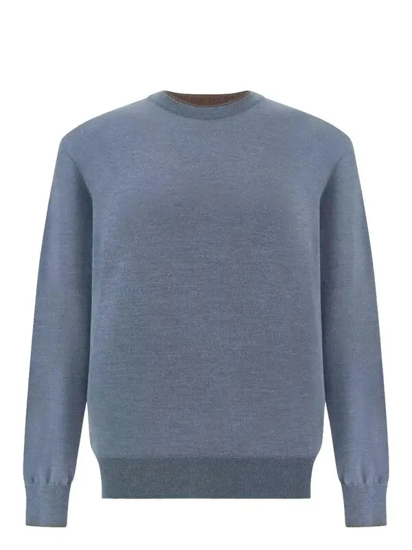 Paul & Shark Crew-neck Contrast-trim Sweater - Blue