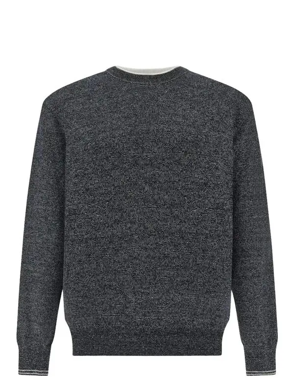 Paul & Shark Fil-à-fil Double-collar Sweater - Blue