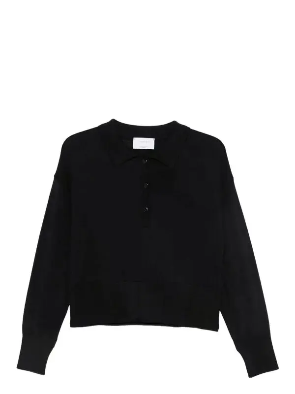 DANIELE FIESOLI Merino Wool Long-sleeve Polo Shirt - Blue