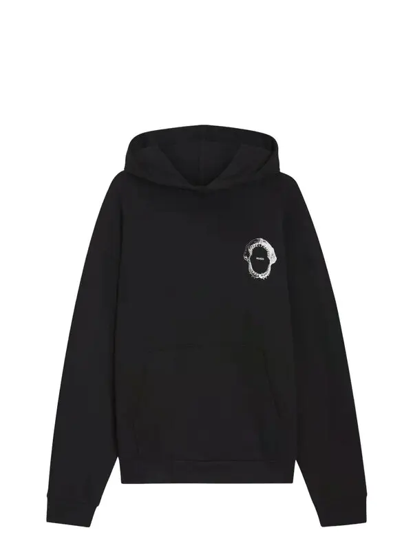 Hugo Noutilex Marine-print Hoodie - Black