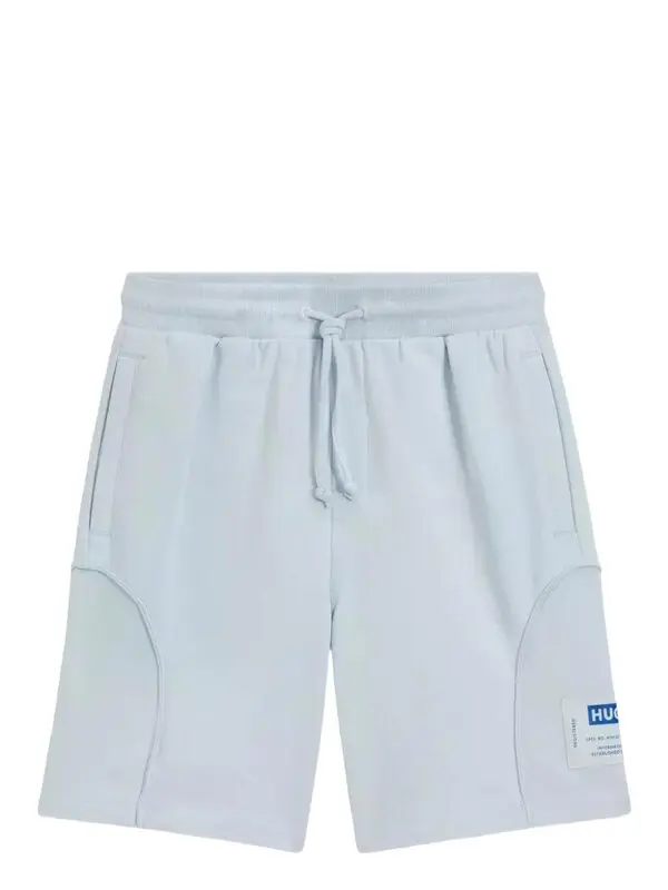 BOSS Logo-patch Drawstring Shorts - Blue