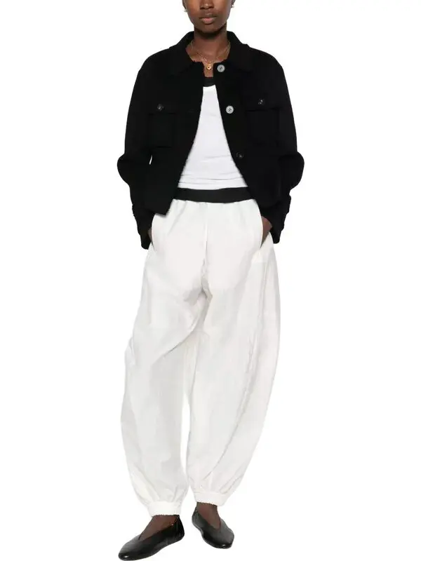 LOU ANDREA Button-up Cropped Jacket - Black