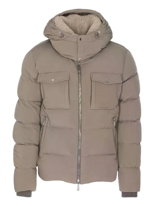 MOORER Alarick-kn Quilted Hooded Jacket - Neutrals