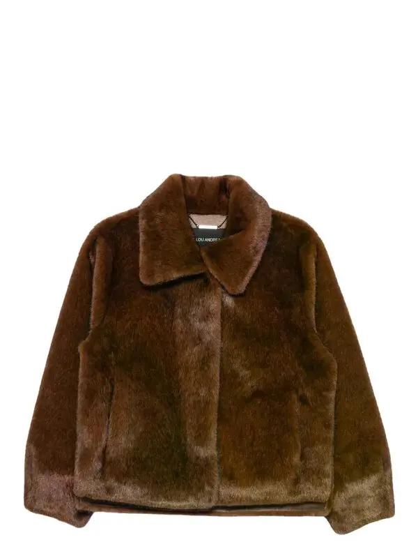 LOU ANDREA Collared Faux-fur Jacket - Brown