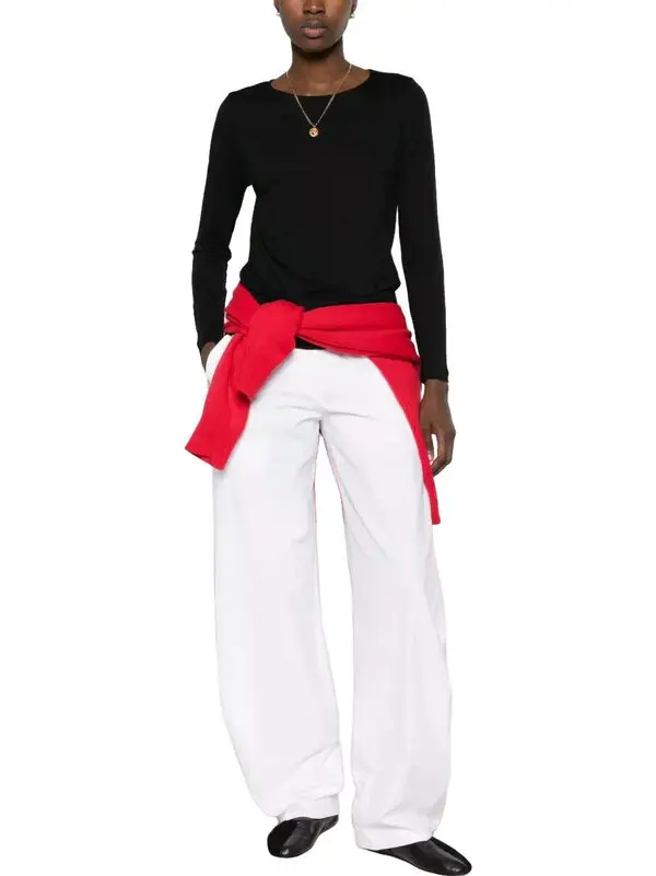 WHYCI Long-sleeve Fine Knit Top - Black