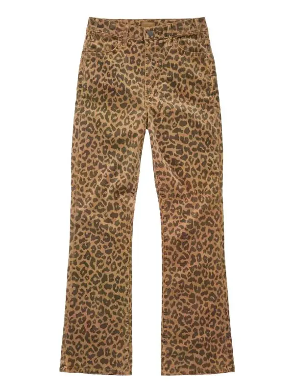 MOTHER The Hustler Flood Leopard-print Jeans - Brown
