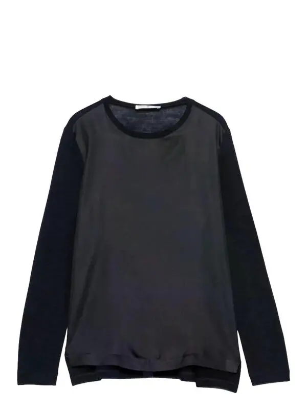 WHYCI Satin-panel Long-sleeve Top - Blue