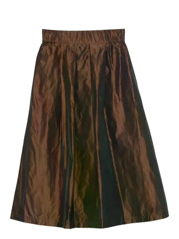 WHYCI Elasticated-waistband Midi Skirt - Brown