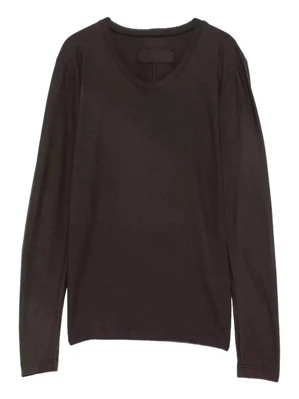 PRIVATE 0204 Long-sleeve Crew Neck Top - Brown